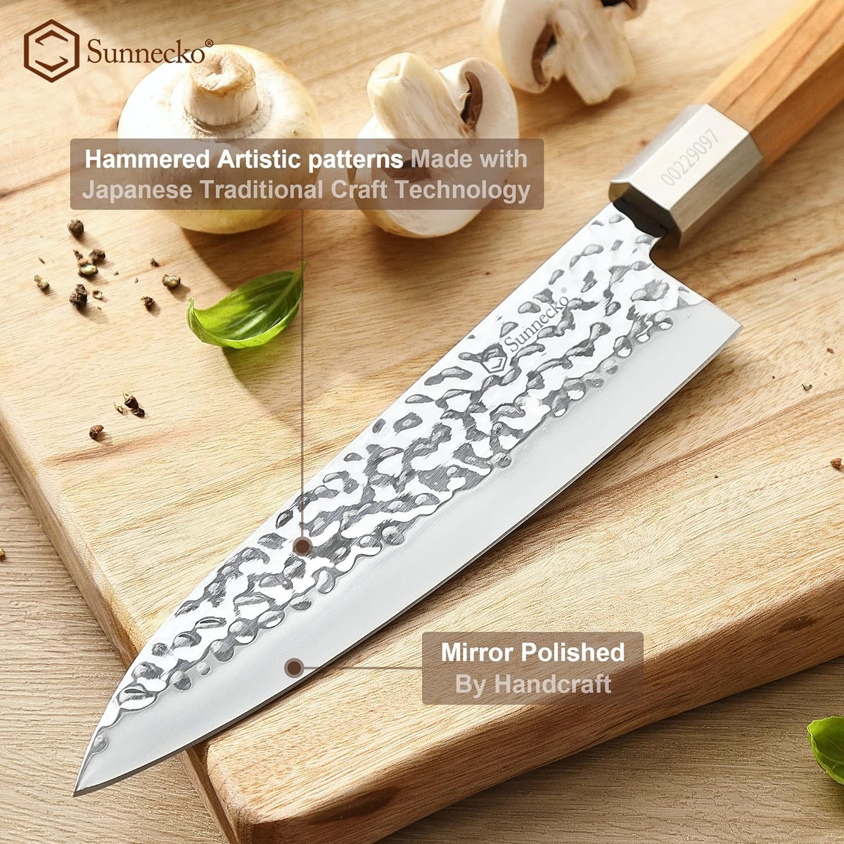 【Jin Series】Sunnecko 8 Inch Chef Knife High Carbon Steel Japanese Chef ...